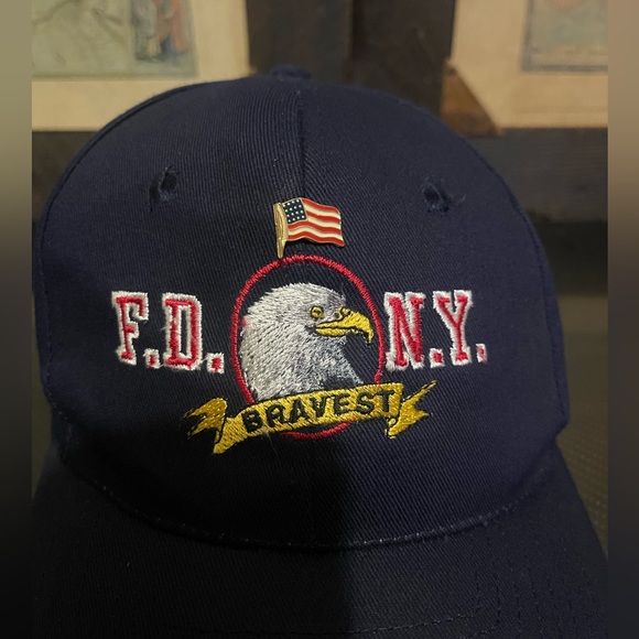 Accessories | Vintage Fdny Bravest Hat Snapback Blue Fire Department ...